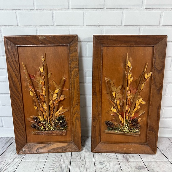 Wall Decor | Joyce Hester Artist Vintage Dried Arrangement Framed Pair ...